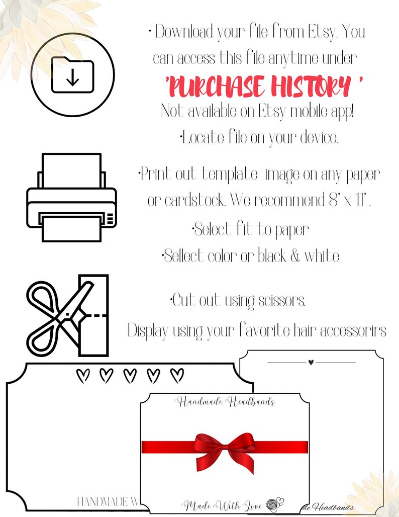 DIGITAL Download-printable Headband Display Template-display Card - Etsy