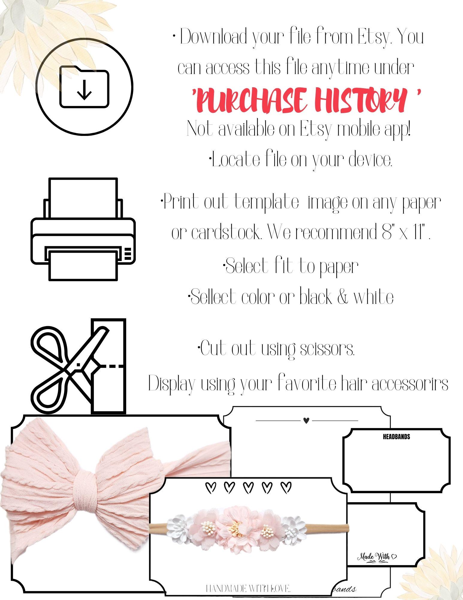 DIGITAL Download-printable Headband Display Template-display Card ...