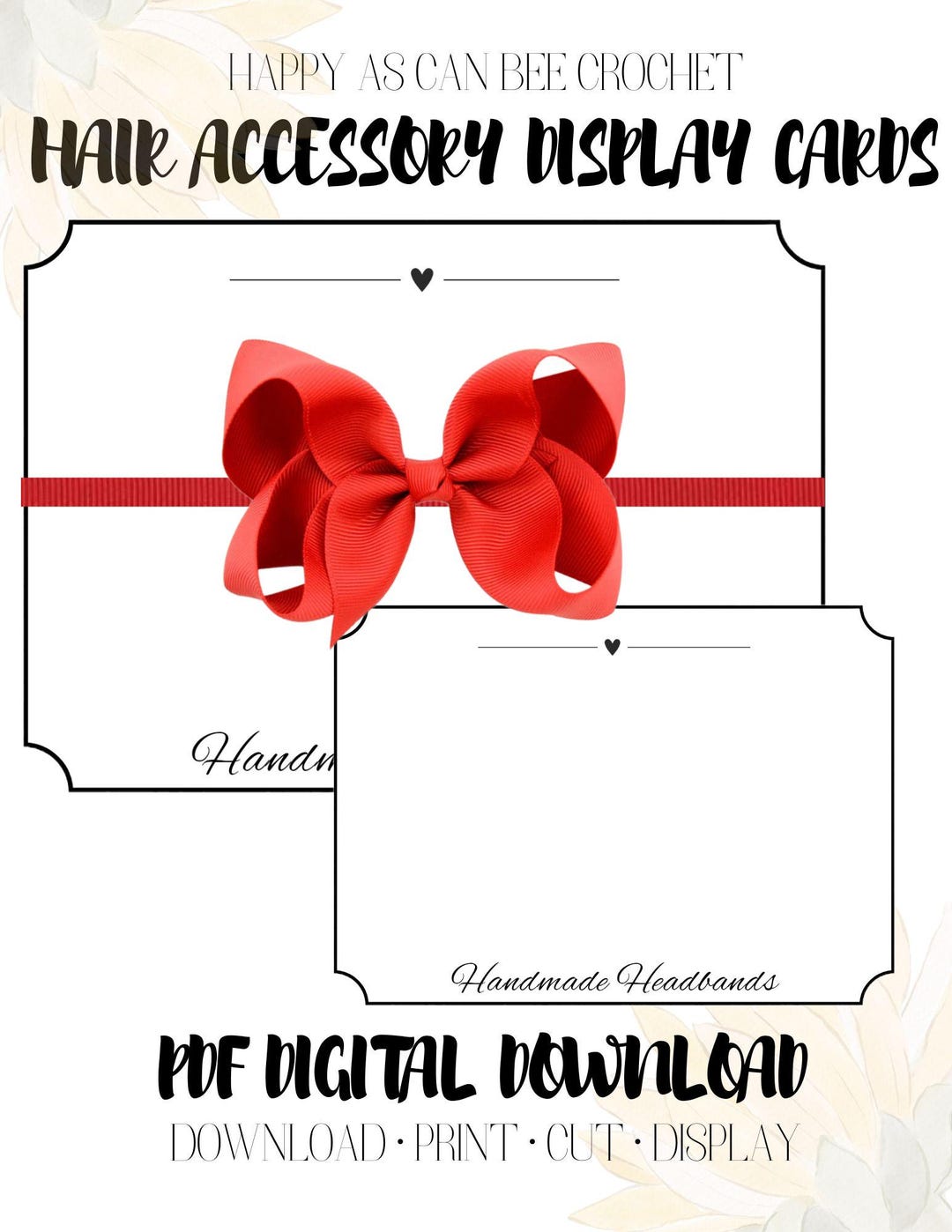 DIGITAL Download-printable Headband Display Template-display Card - Etsy