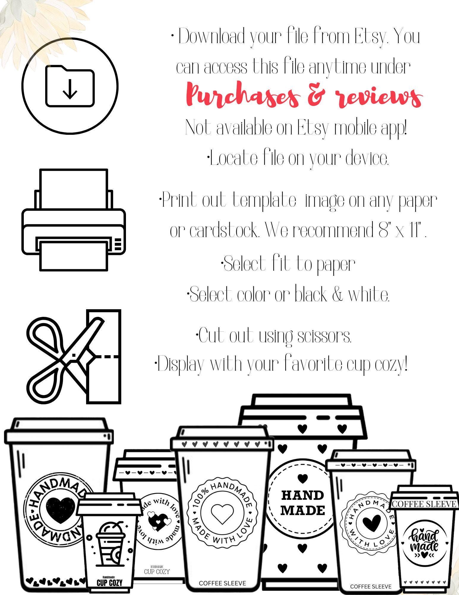 DIGITAL Download-printable Cup Cozy Sleeve Template-coffee Sleeve ...