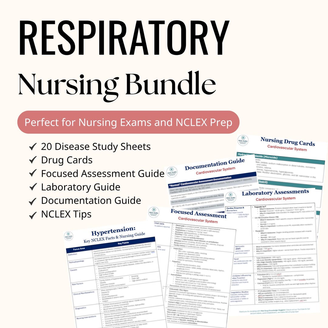 Respiratory Nursing Study Bundle | NCLEX Med-surg (printable PDF) - Etsy