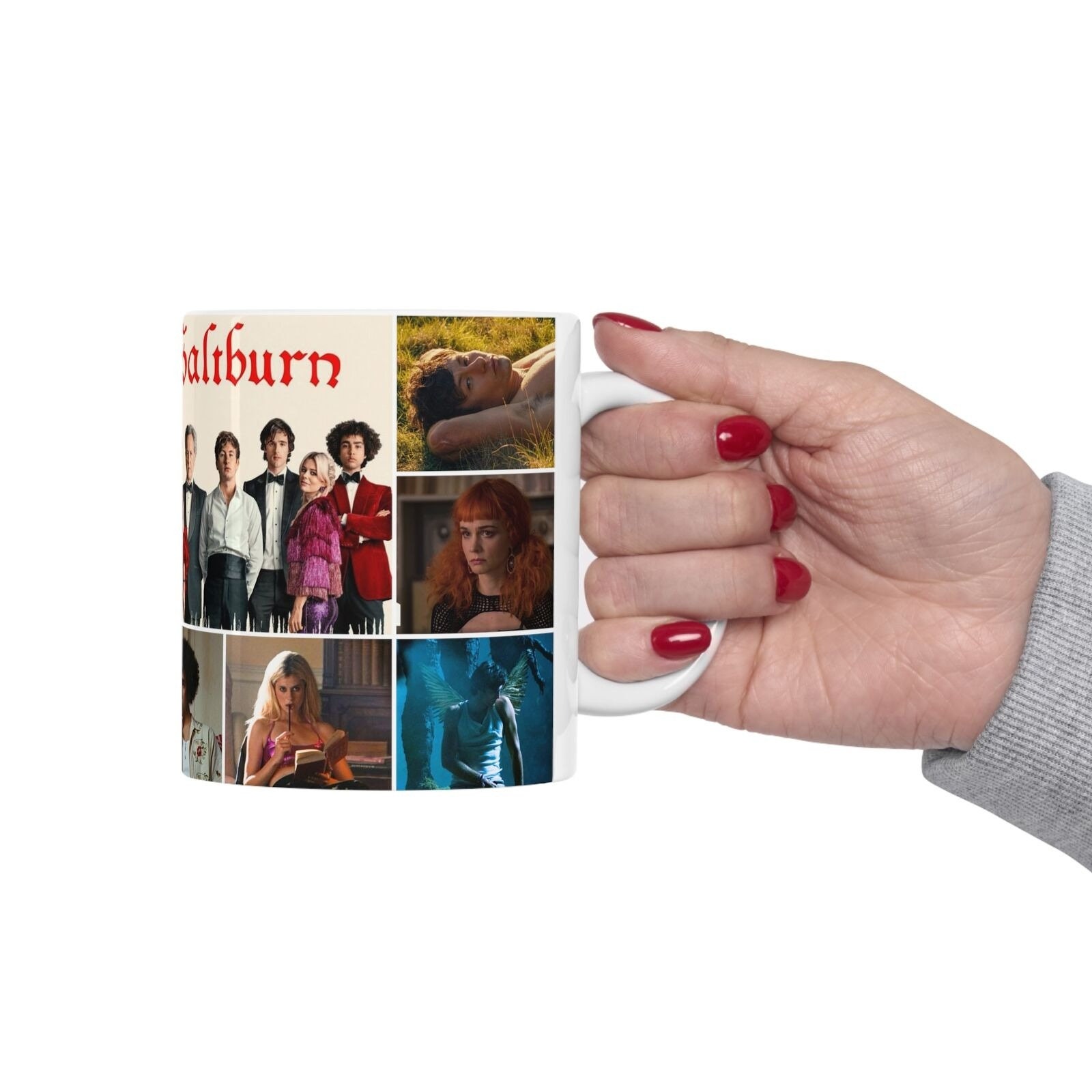 Saltburn Ceramic Mug 11oz Barry Keoghan, Jacob Elordi, Rosamund Pike ...