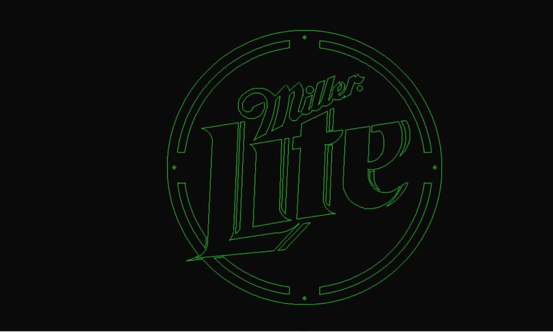 Descarga DXF del letrero de pared colgante Cool Miller Lite - Etsy México