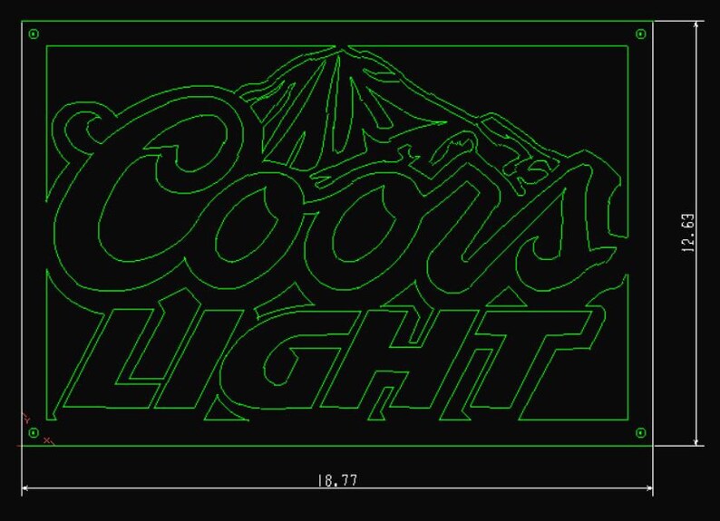 DXF Coors Light Hanging Wall Sign - Etsy