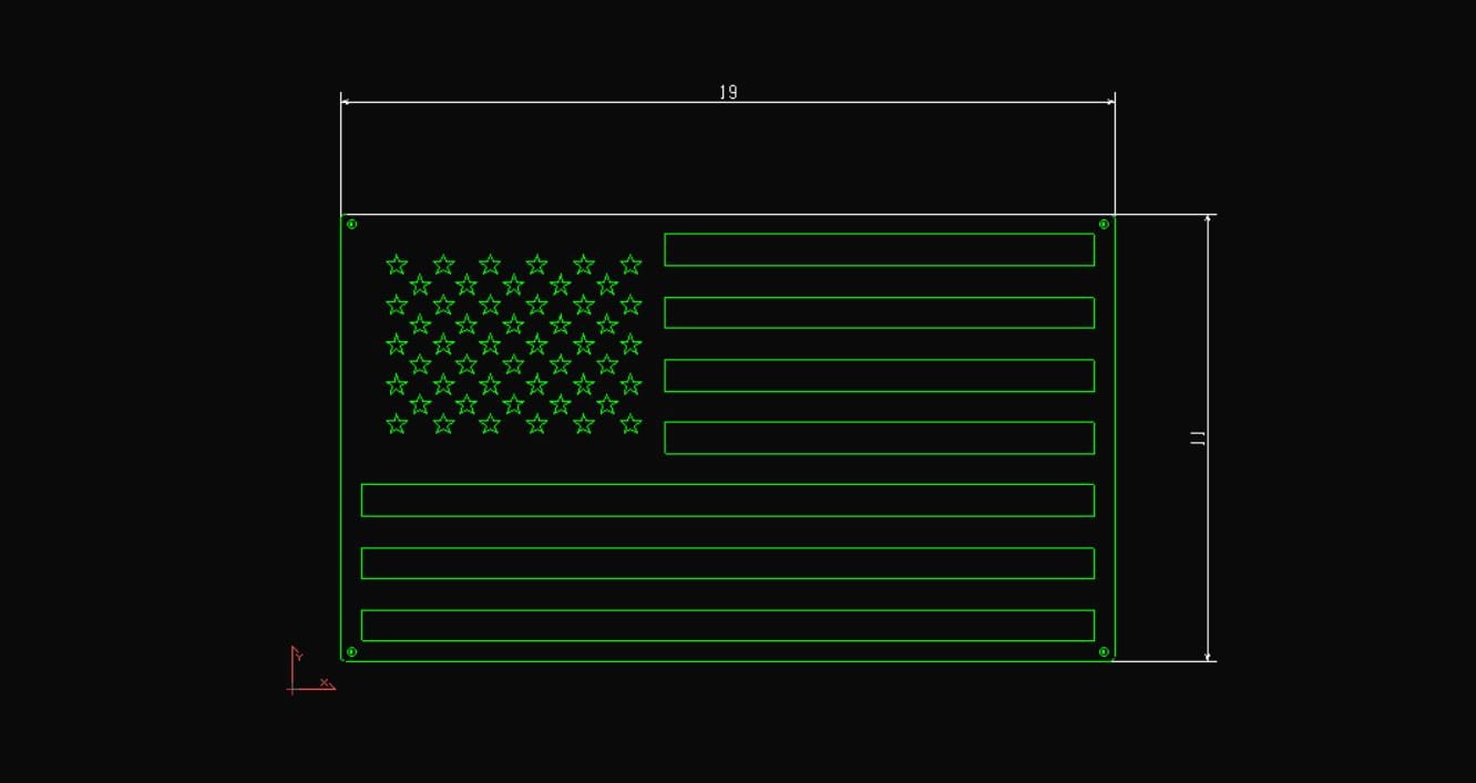 American Flag Hanging Wall Sign Downloadable DXF Cutout Image - Etsy