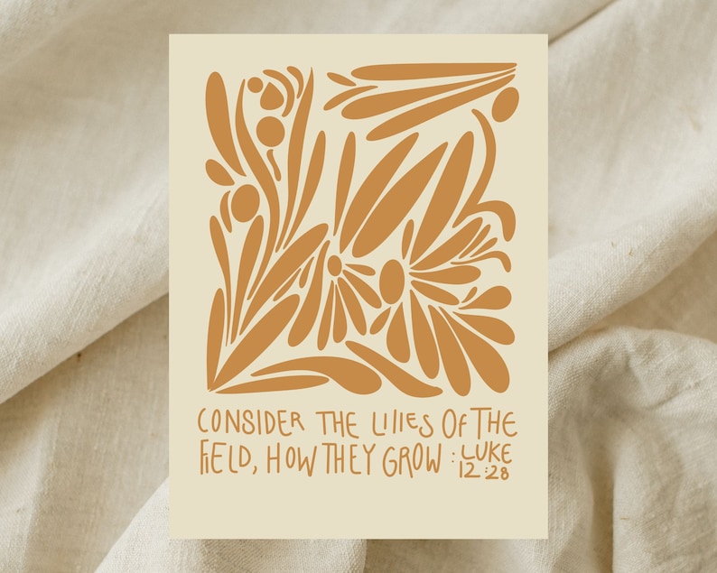 Consider the Lillies : Luke 12 Bible Verse Printable PDF Art Print ...