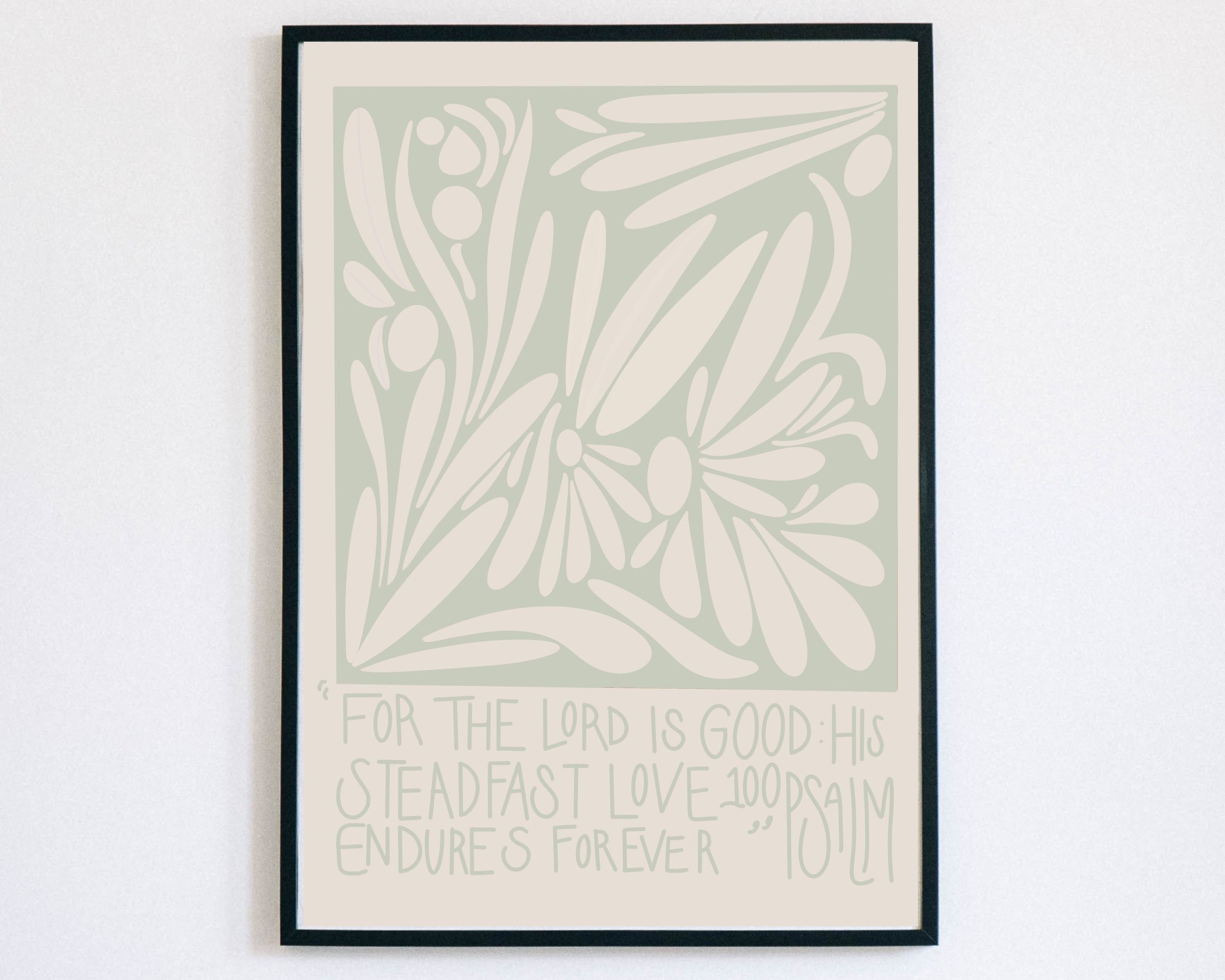 Psalm 100 Dusty Bible Verse Wall Art Botanical Printable Art the Lord ...