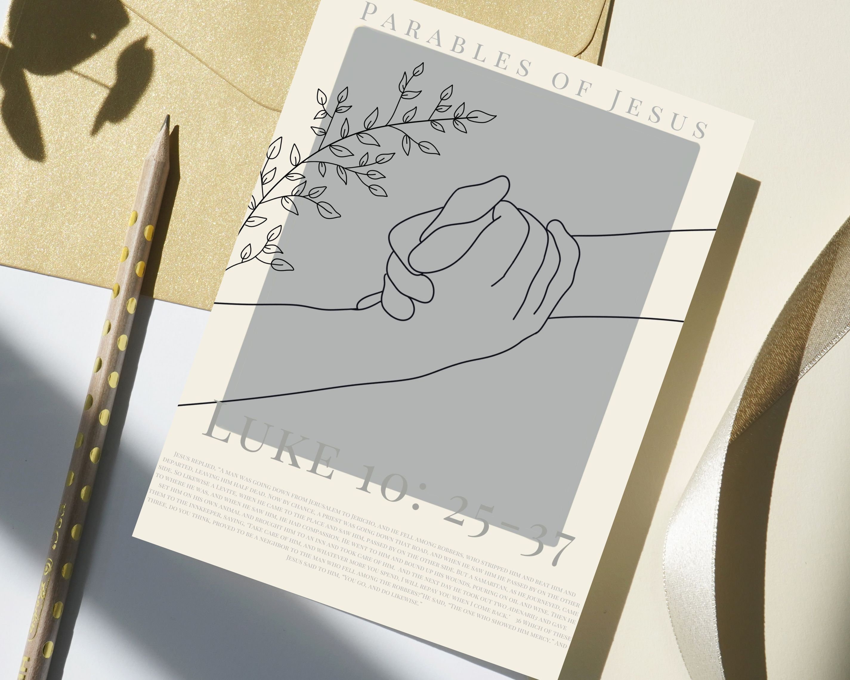 The Good Samaritan Bible Verse Wall Art Luke 10 Printable Wall Art or ...