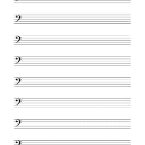 Staff Paper: Grand Staff, Treble Clef, Bass Clef letter Sized 8.5x11 ...