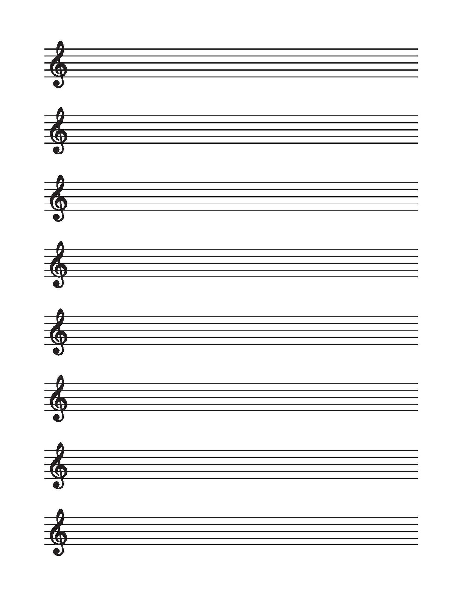 Staff Paper: Grand Staff, Treble Clef, Bass Clef letter Sized 8.5x11 ...