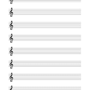 Staff Paper: Grand Staff, Treble Clef, Bass Clef letter Sized 8.5x11 ...