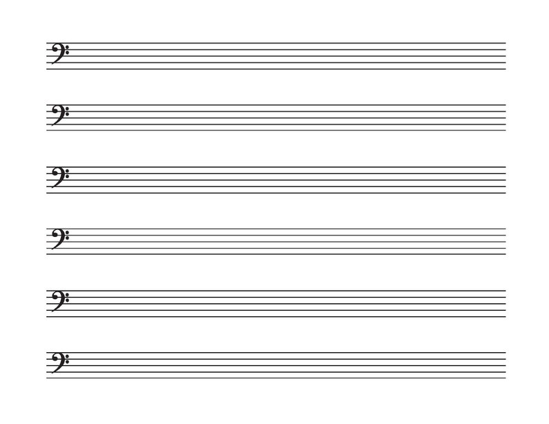 Staff Paper: Grand Staff, Treble Clef, Bass Clef letter Sized 8.5x11 ...