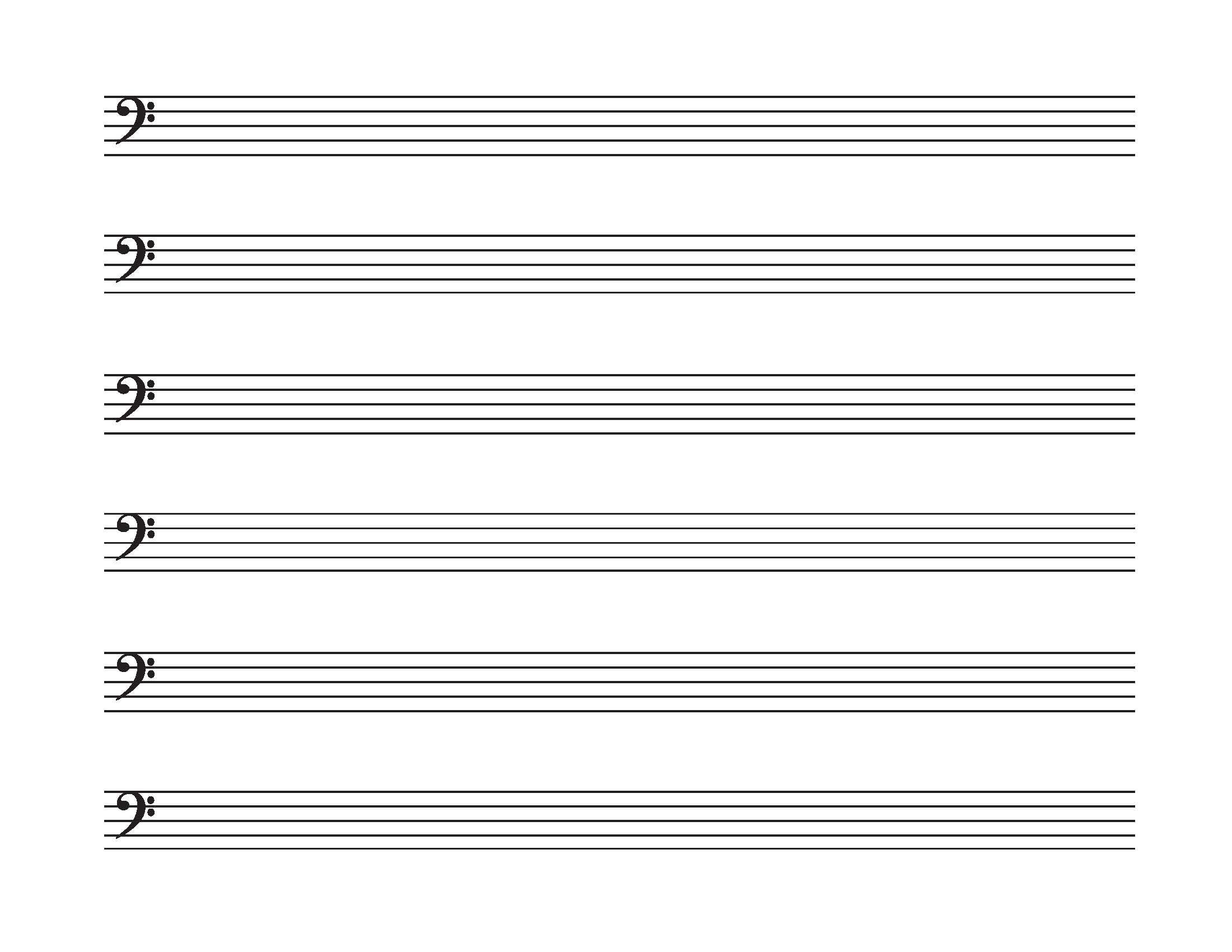 Staff Paper: Grand Staff, Treble Clef, Bass Clef letter Sized 8.5x11 ...