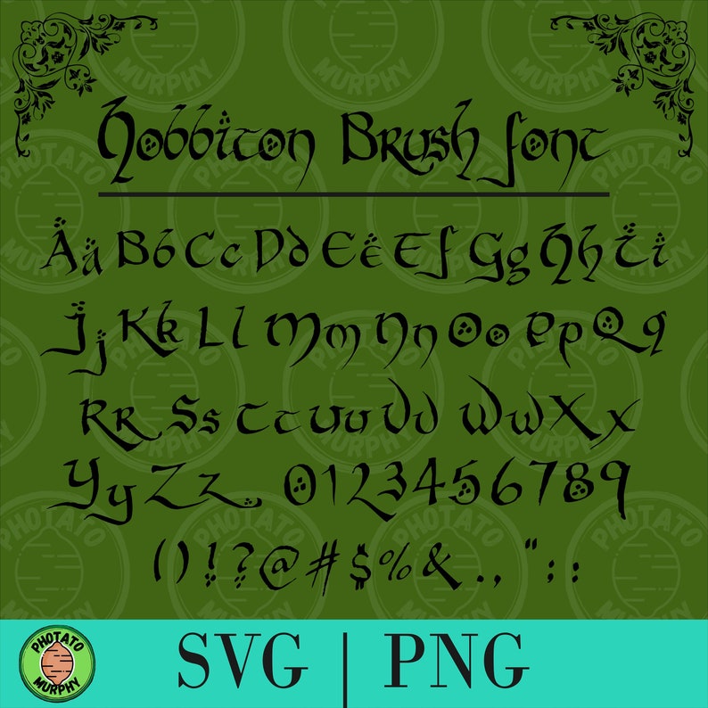Hobbit Font Downloadable SVG Set Middle Earth Font SVG - Etsy