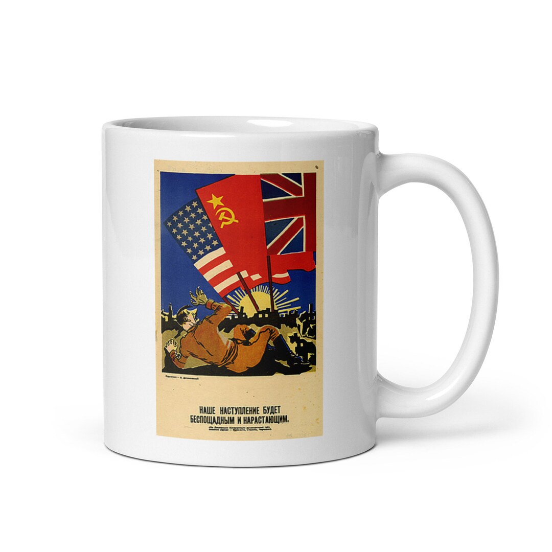 WW2 Soviet Era Propaganda Poster Mug - Etsy