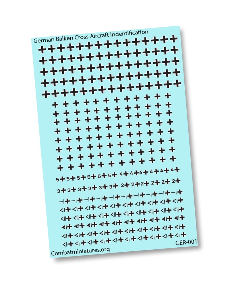 German Balken Cross Aircraft Water Slide Decals - Etsy