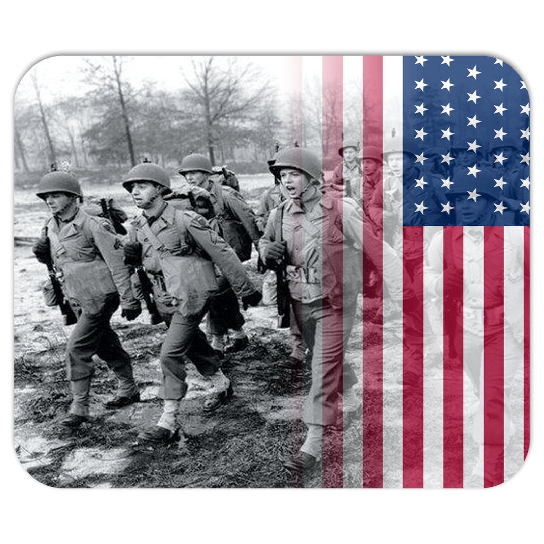 Custom WW2 United States Flag With Soldiers Mousepad - Etsy