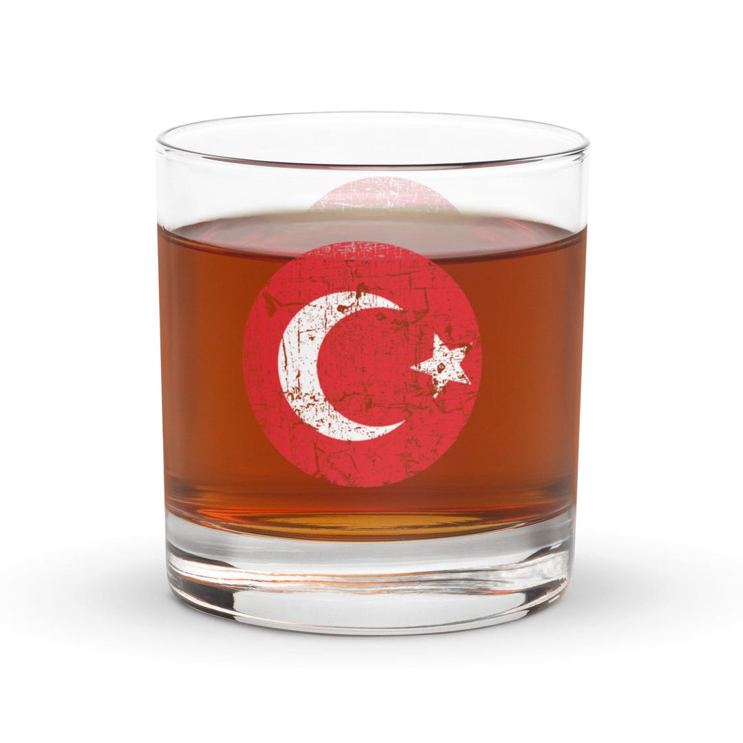 Turkish Flag Roundel Rocks Glass - Etsy