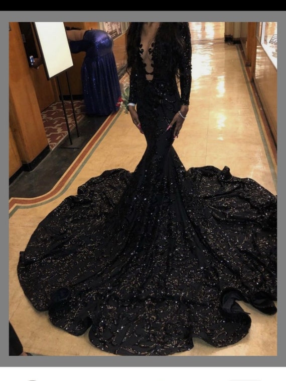Black Mermaid Prom Dresses
