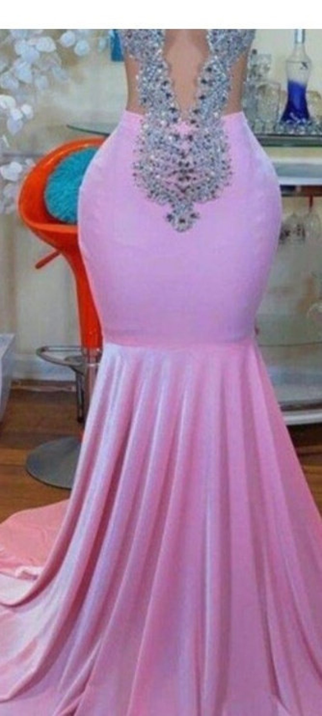Pink Mermaid Prom Dress Evening Dress Prom Dress Wedding - Etsy