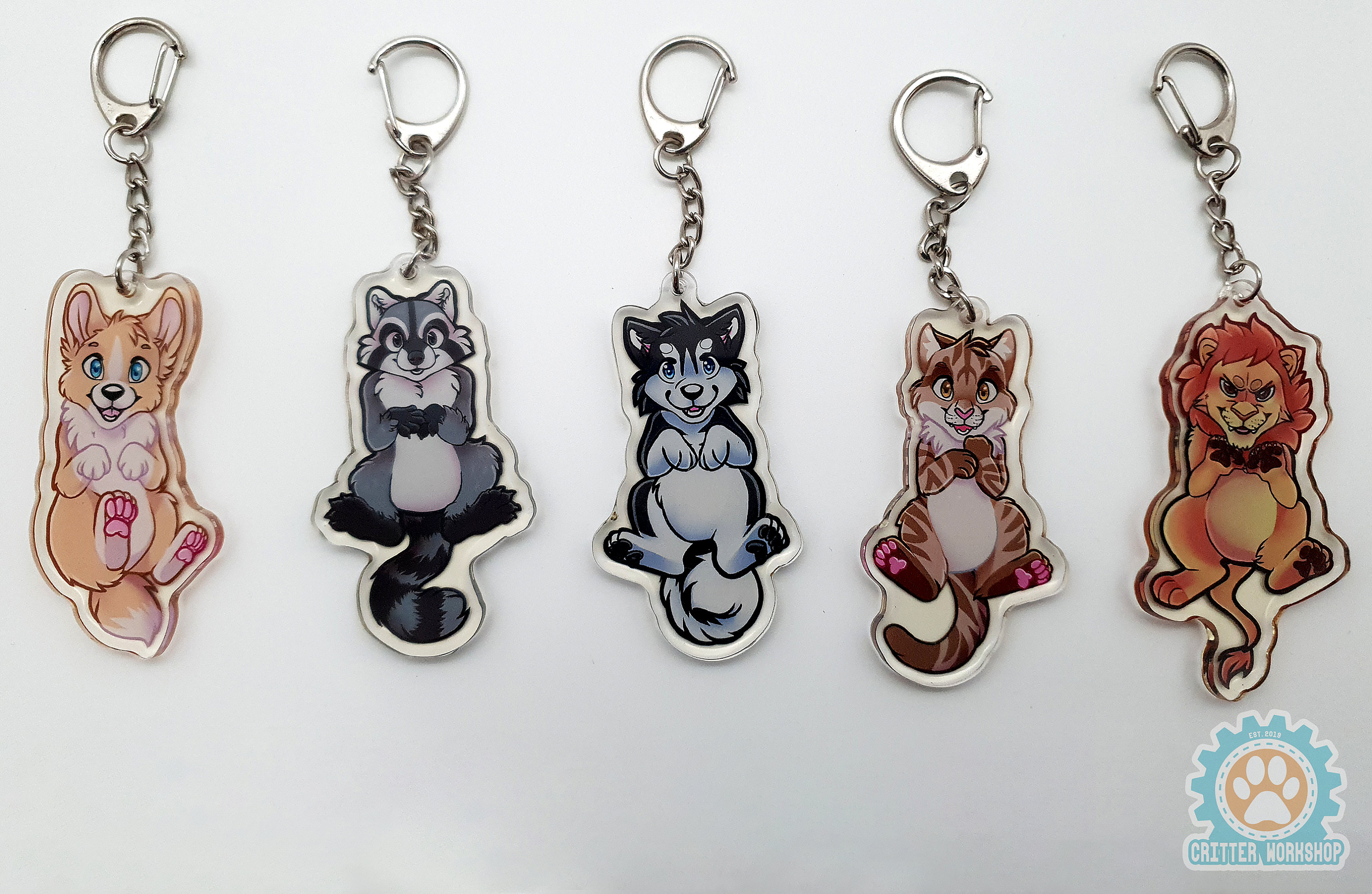 Furry Animal Keycharm Keychain Key Accessories Acrylic Charm Keychain ...