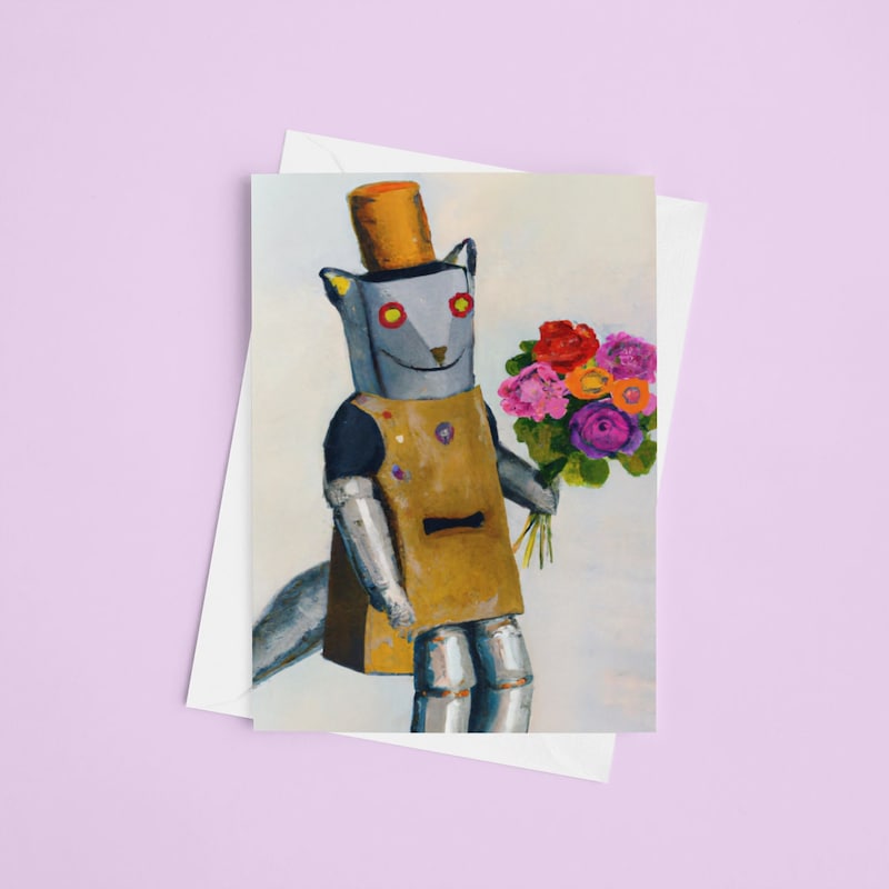 Robot Thank You Cards - Etsy