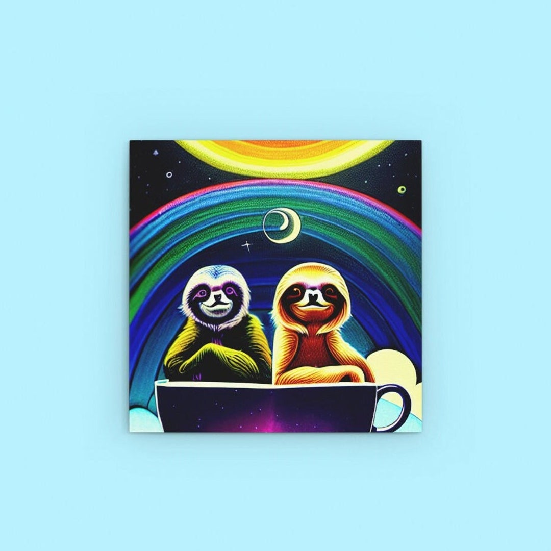 Sloth Coffee Comrades | A2 Blank Card - Friendship, Thinking of You ...