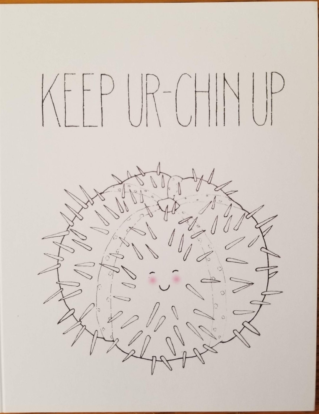 Keep Ur-chin up Sea Urchin Card - Etsy