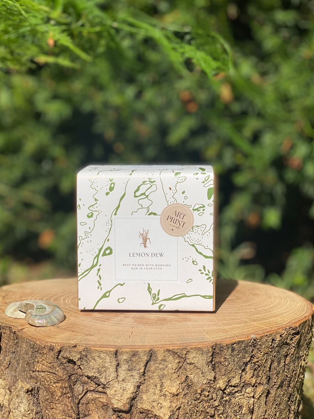 Lemon Dew Herbal Tea With an Art Print Loose Leaf Handmade in Ceremony ...