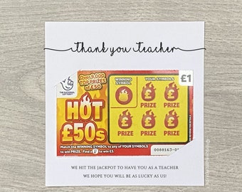 Personalised Thank You Scratch Card Holder, Personalised Lottery ...