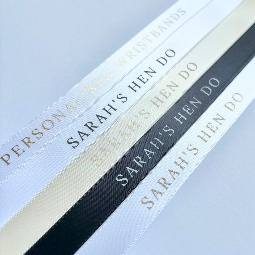 Personalised Satin Ribbon Wristbands / Wedding / Stag Do / Hen Do ...