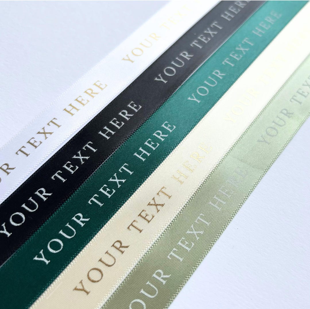 Personalised Premium Satin Ribbon / Ribbon Tags / Name Place / Wedding ...