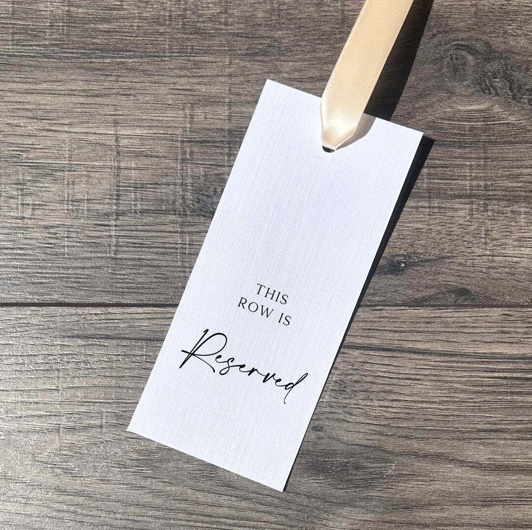 Reserved Seat Tag for Wedding / Seat and Row Sign With Ribbon - Etsy