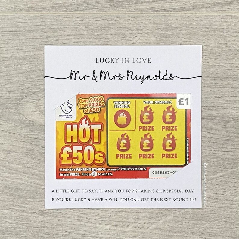 Personalised Scratch Card Holder - Etsy UK