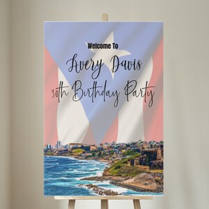 Puerto Rico Welcome Sign Template, Editable San Juan Birthday Banner ...