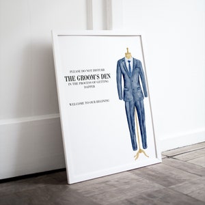 Groom Den Wedding Sign, Wedding Day Do Not Disturb Signs, Printable ...