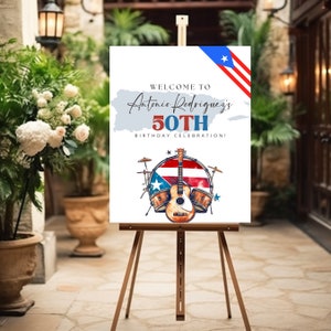 Editable Puerto Rico Birthday Welcome Sign Template | Printable Puerto ...