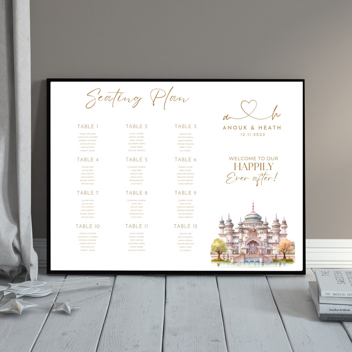 Fairytale Castle Wedding Printable Seating Chart Sign, Princess Wedding ...