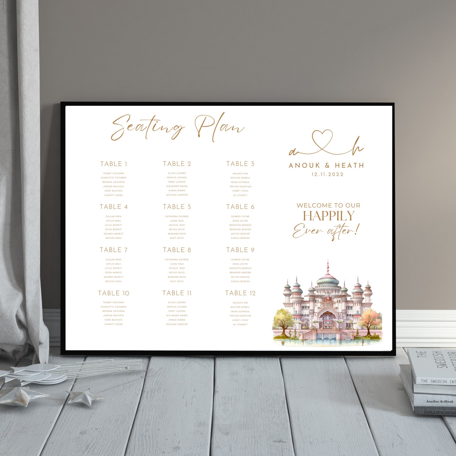 Fairytale Castle Wedding Printable Seating Chart Sign, Princess Wedding ...