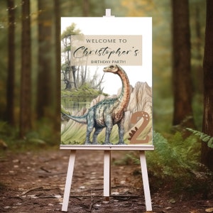 Customizable Dinosaur Birthday Welcome Sign Template - Personalized ...
