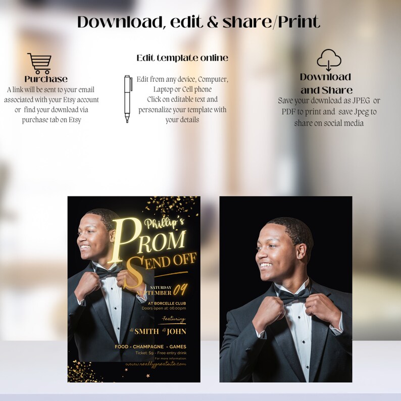 Prom Send off Party Invitation Prom Printable Invitation - Etsy