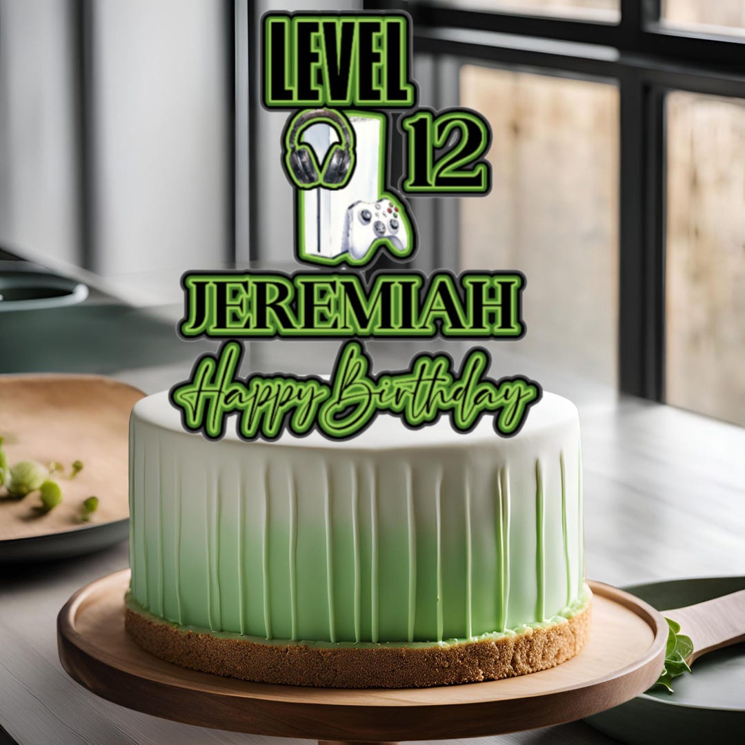 Editable Gaming Birthday Cake Topper | Personalized Gamer Party Decor ...