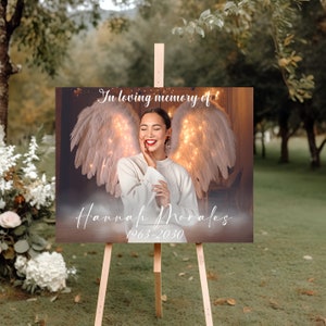 In Loving Memory Welcome Sign Template | Custom Photo Funeral Signage ...