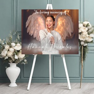 In Loving Memory Welcome Sign Template | Custom Photo Funeral Signage ...