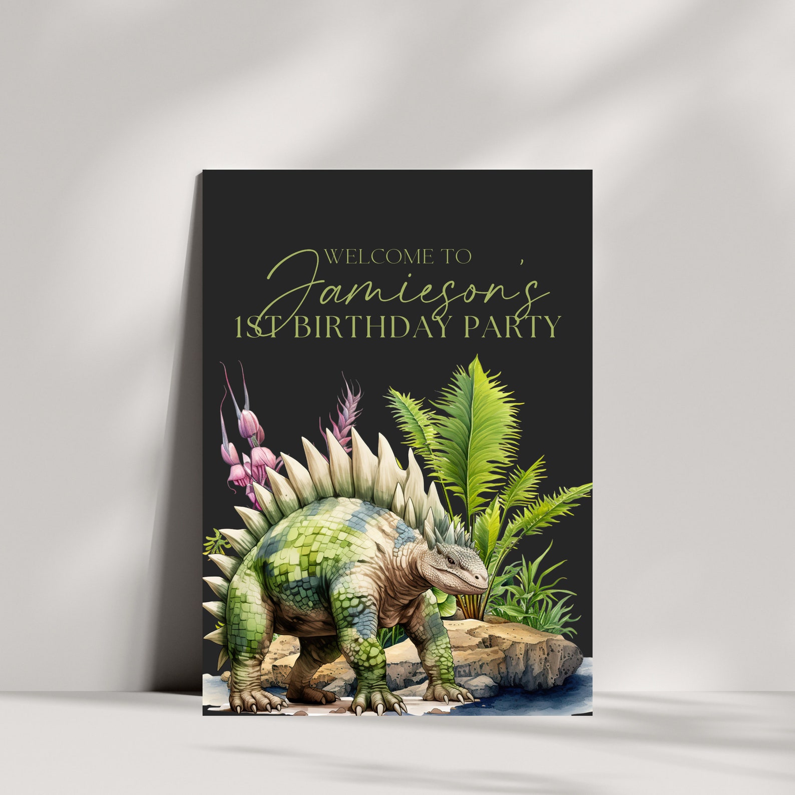 Customizable Dinosaur Birthday Welcome Sign Template Personalized ...