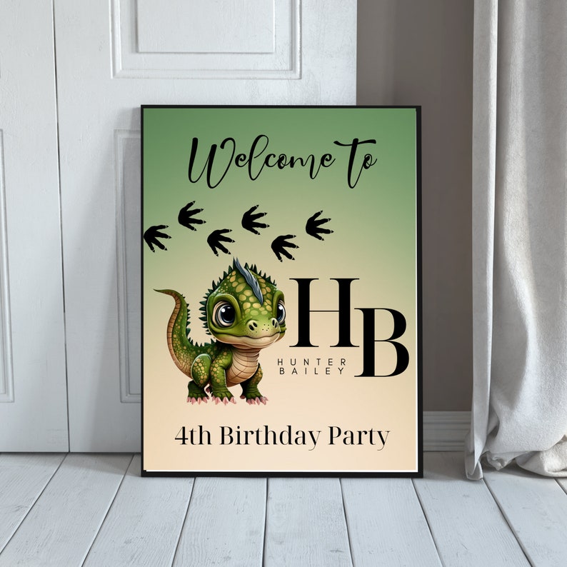 Editable Dinosaur Welcome Sign Template, Dino Birthday Party Banner ...