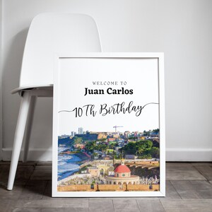Puerto Rico Birthday Welcome Sign Template, Editable San Juan Birthday ...