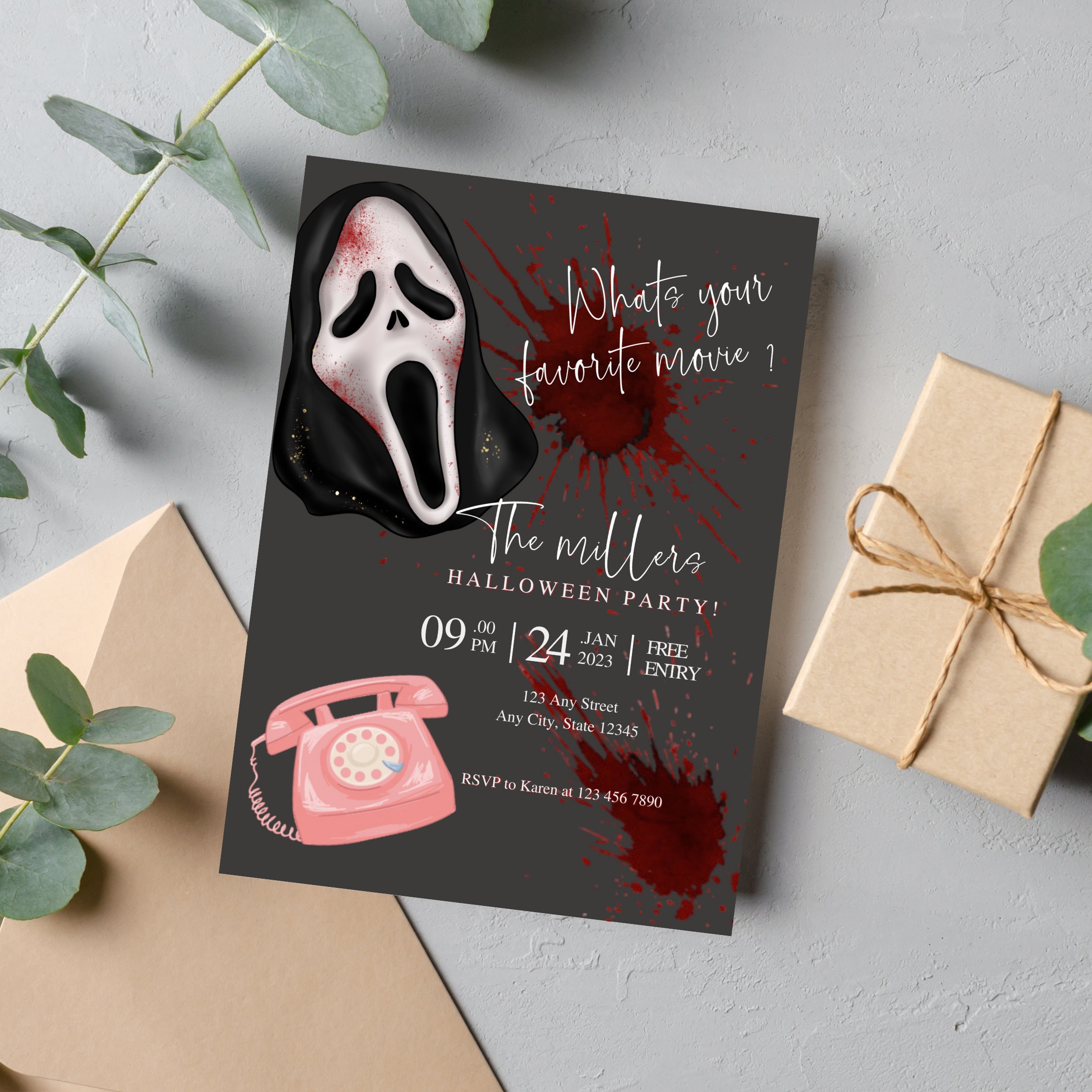 Halloween Party Invitation Template, Horror Printable Invitations ...