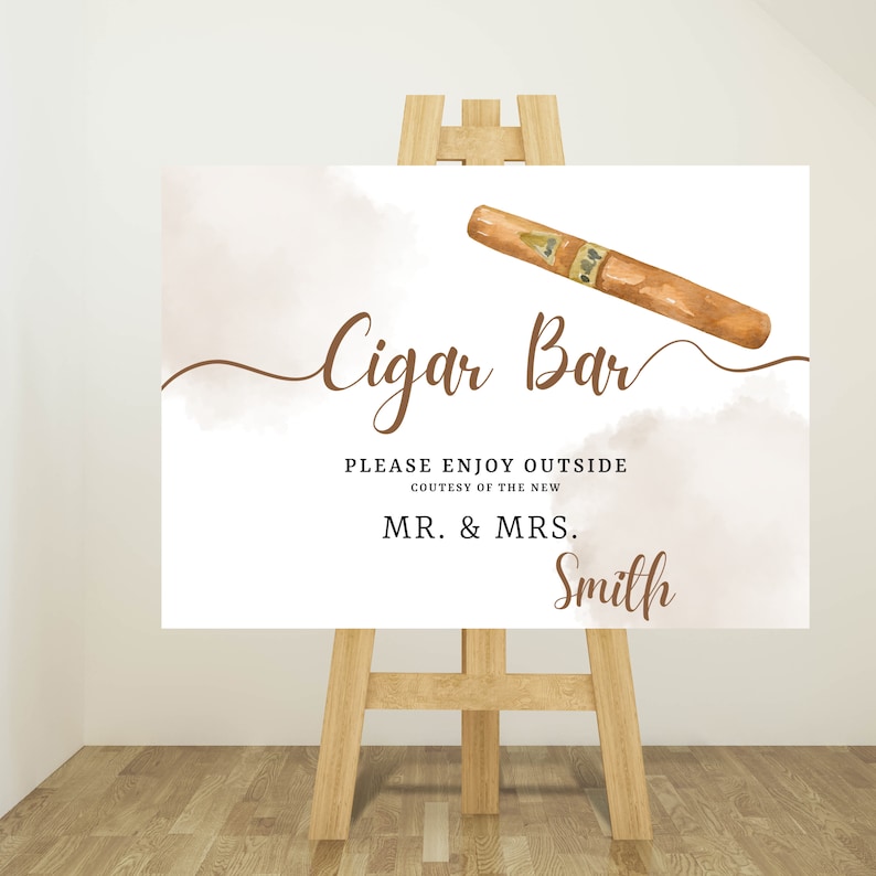 Printable Cigar Bar Sign Editable Cigar Lounge Signs Custom - Etsy