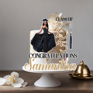 Custom 3D Graduation Cake Topper 2025 | Personalized Graduate Photo and ...